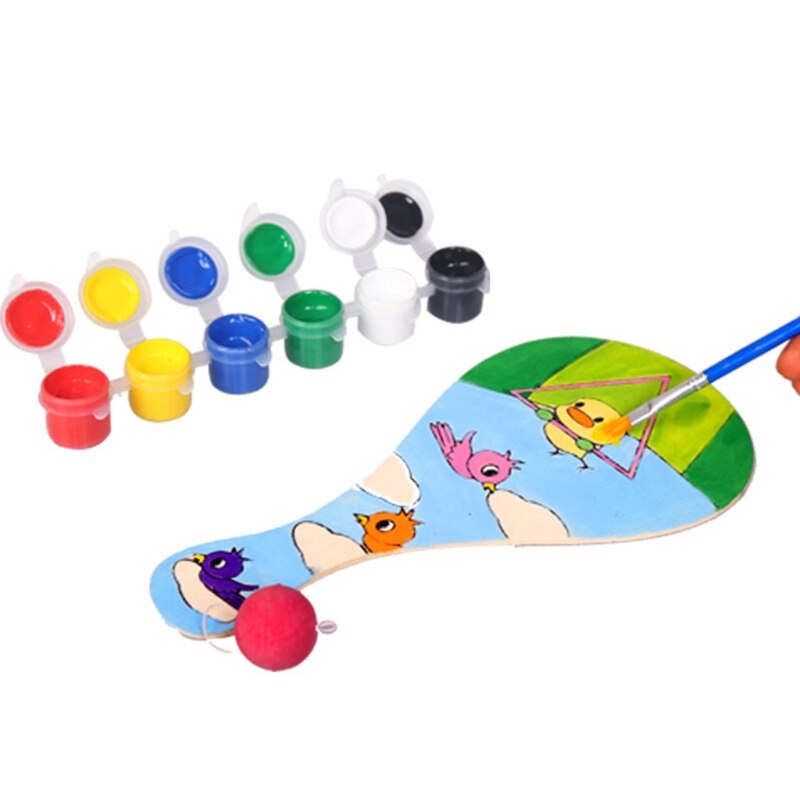 Hand Painted DIY Racket Ball with String Wooden Cr... – Grandado