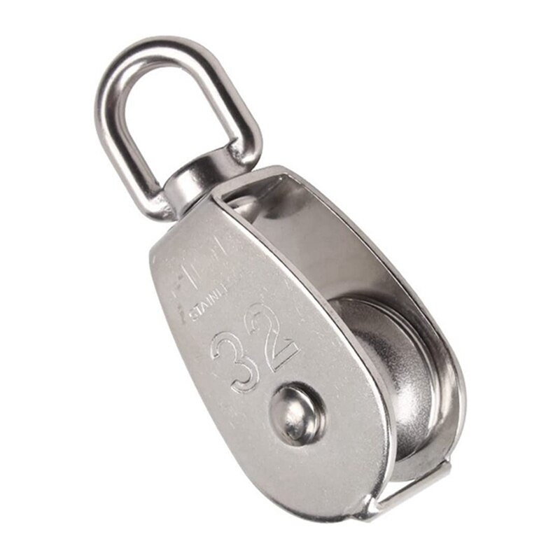 4 Pcs M32 Enkele Katrol Blok, 304 Rvs Katrol Haak,... – Grandado