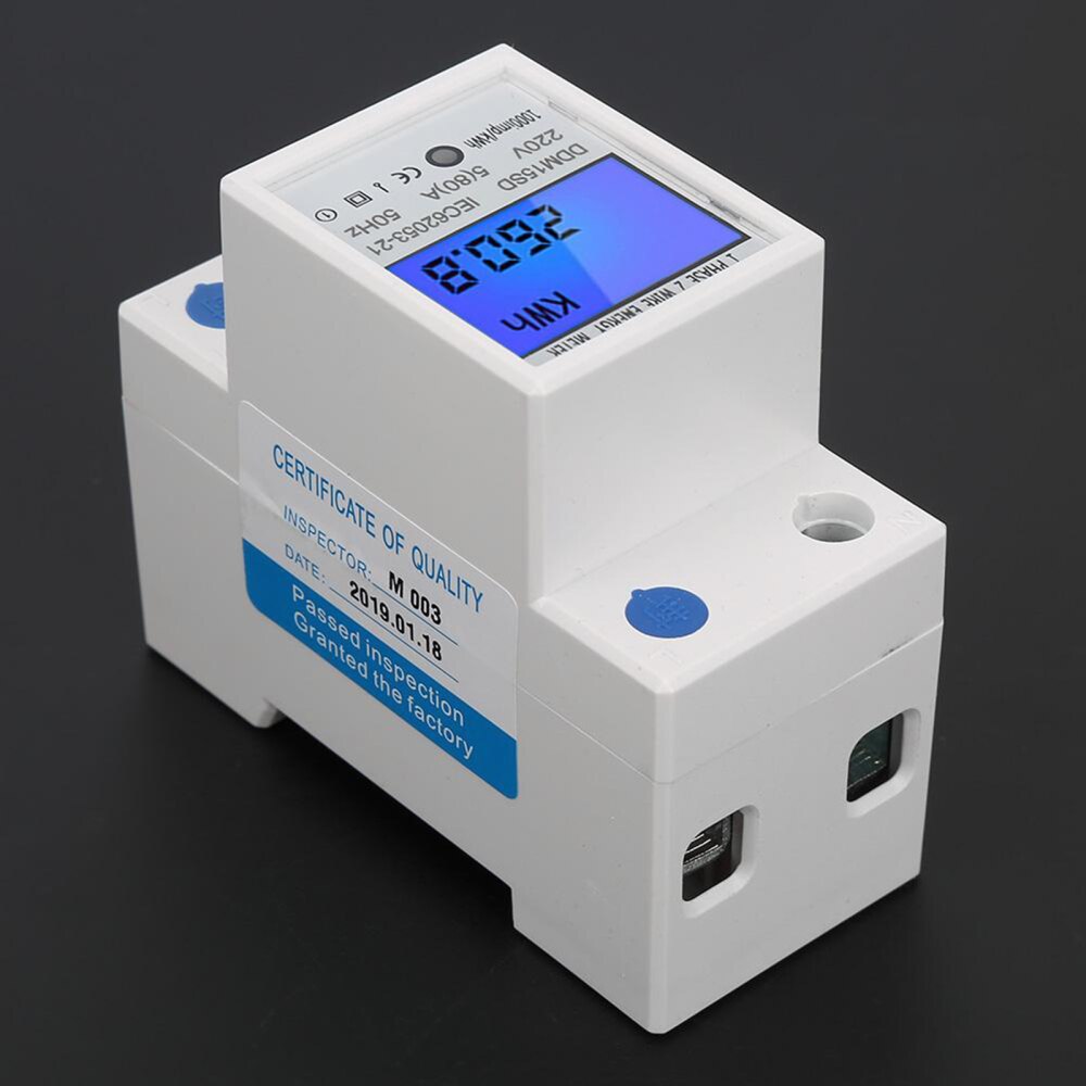 Single-phase LCD DIN Rail Energy Meter Digital Ele... – Vicedeal