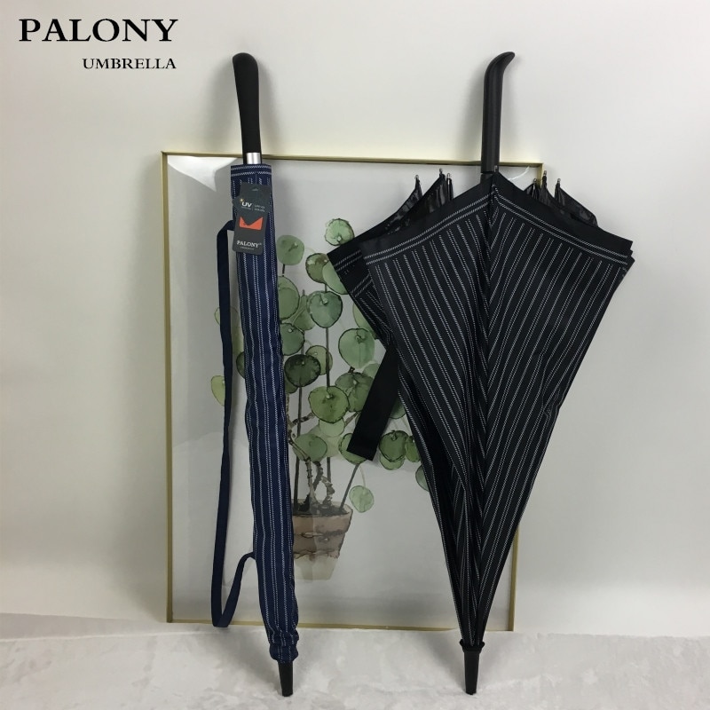 PALONY Stylish umbrella with long handle and strip... – Grandado