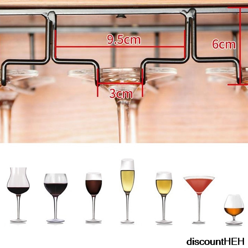 Høj jern vinglas holder ret vinkel hængende på hov... – Grandado