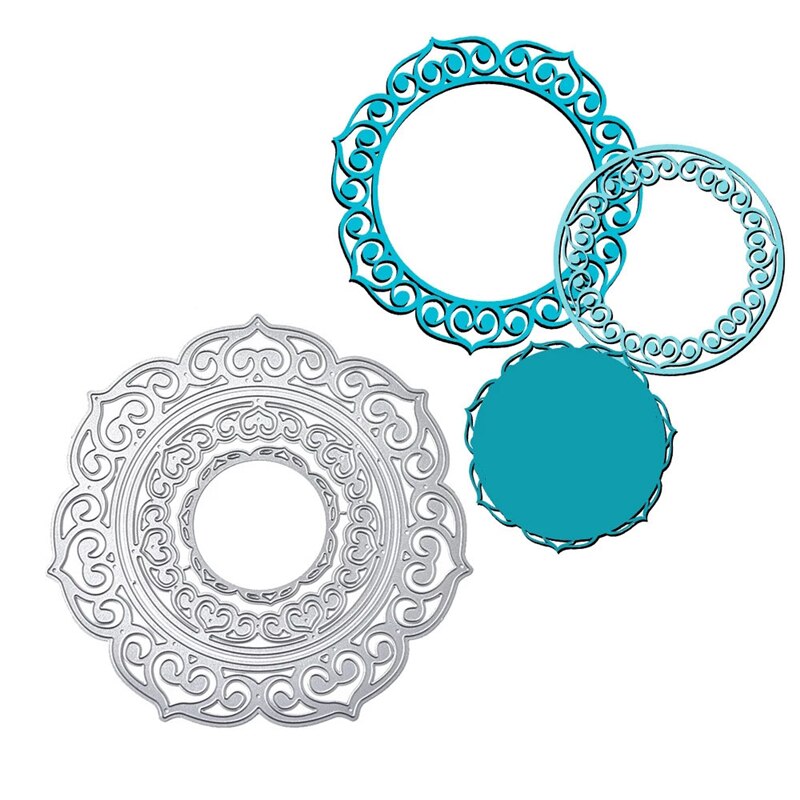 YaMinSanNiO Lace Round Frame Metal Cutting Dies DI... – Grandado
