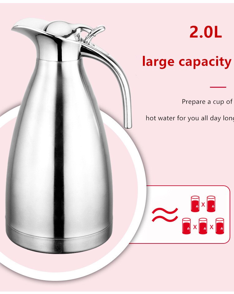 2L Thermos Flask Thermal Water Jug Pitcher Double ... – Grandado