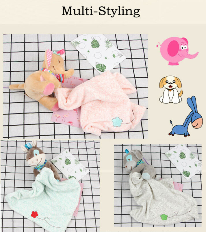 Baby Plush Comforter Toy Security Blanket Infant T... – Vicedeal