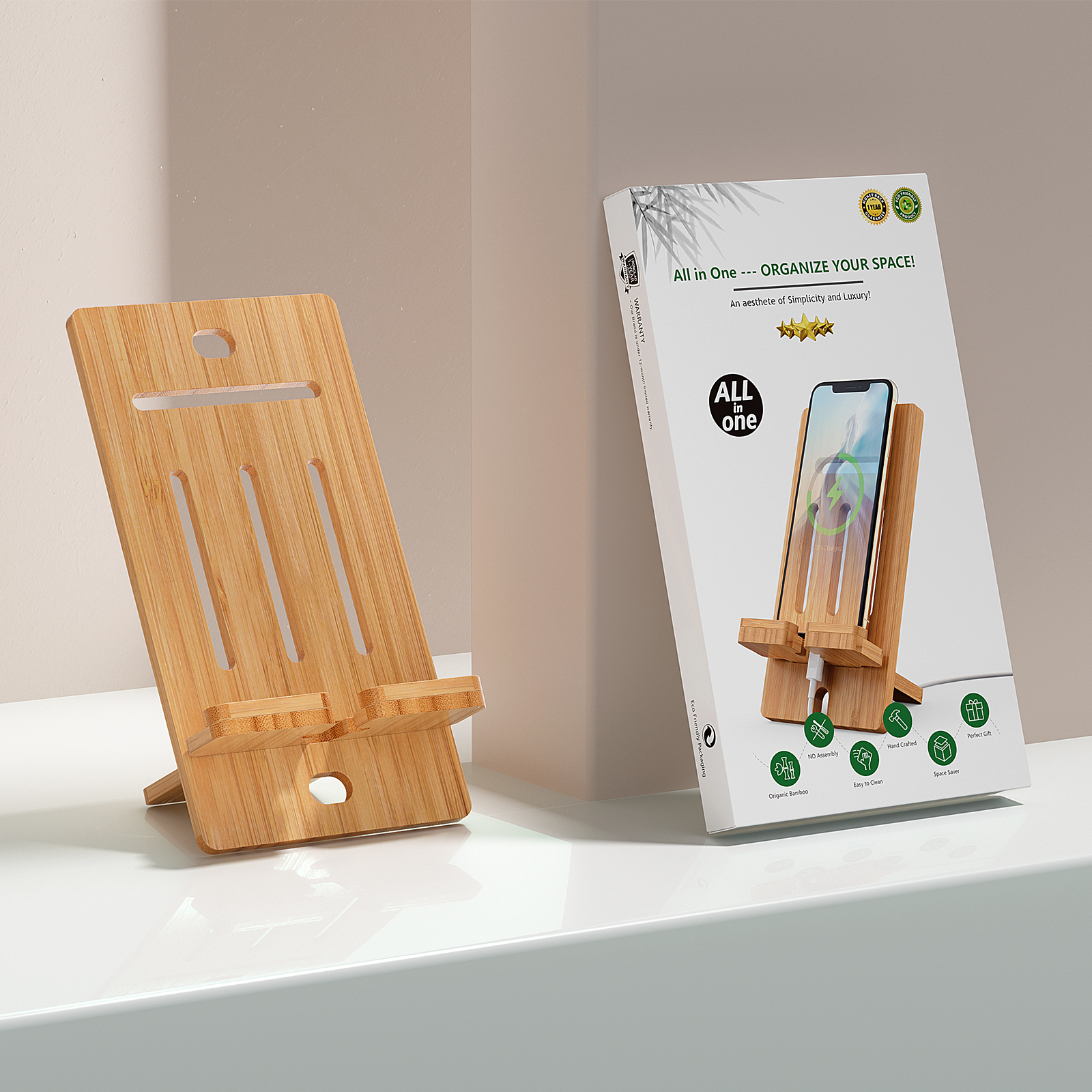Desktop Bamboo Mobile Phone Stand Charging Tablet ... – Grandado