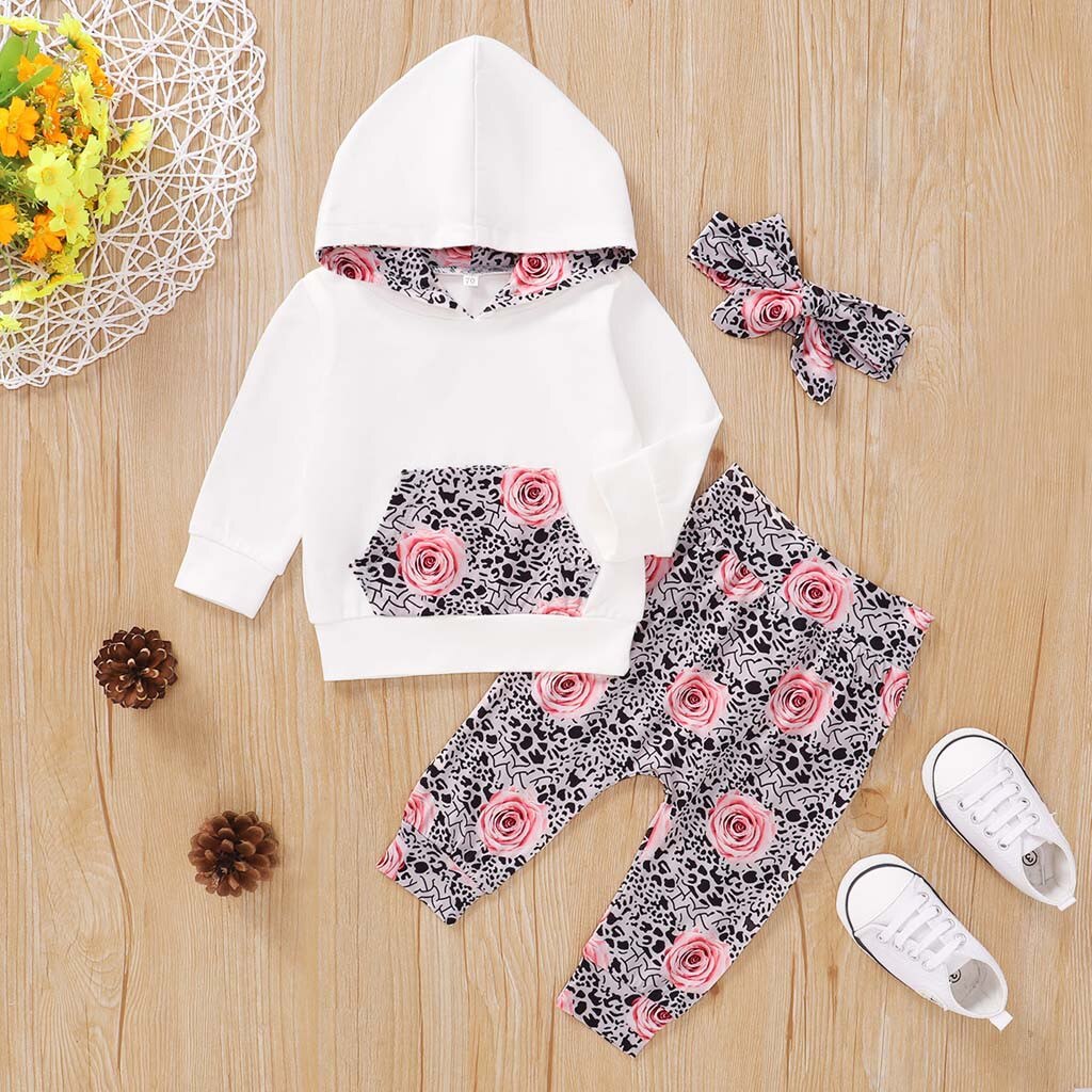 Baby Baby Kleding Meisjes Bloemen Hoodie Tops + Lu... – Grandado