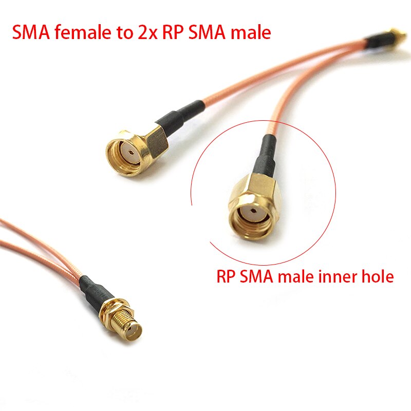 SMA macho a 2 RP-SMA hembra (Pin macho), Cable fle... – Grandado