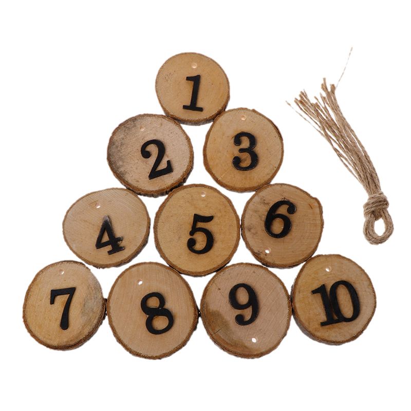 10pcs Round Natural Wood Log Slice Tree Bark 1-10 ... – Vicedeal