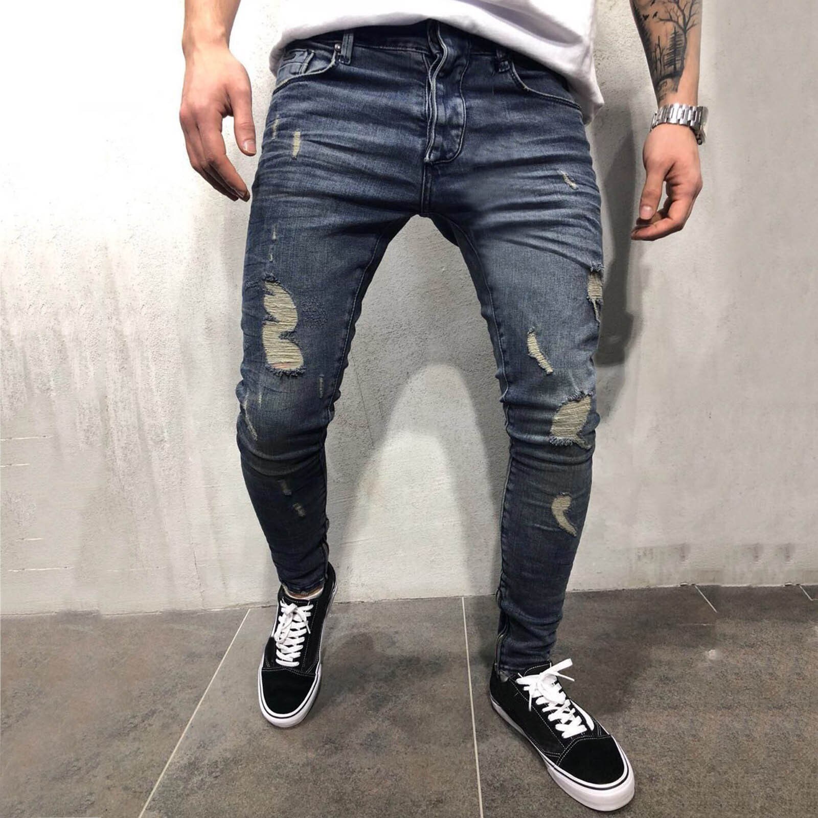 Men's Spring And Summer Ripped Casual Jeans Mens C... – Grandado