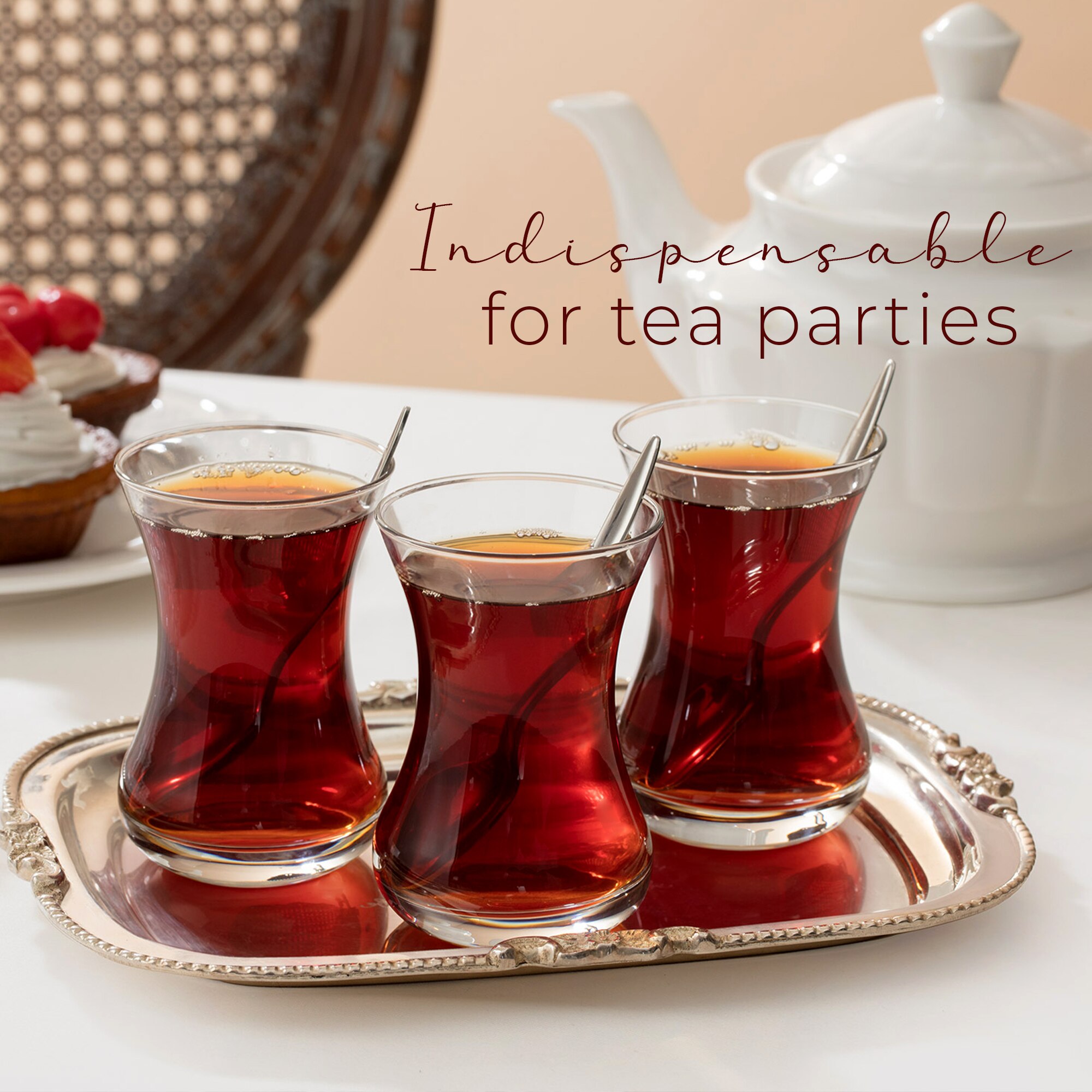 6 Glasses Tea Glass Cups Traditional Tea Set of 6 ... – Vicedeal