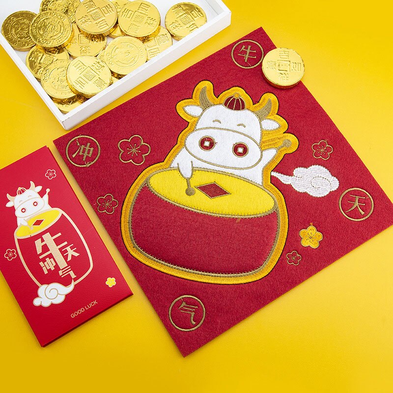 Chinese Zodiac Year of the Ox Happy Year Door Wind... – Grandado