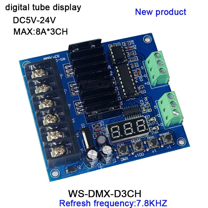 Dmx 512 decoder controller dc5v-24v,3ch/4ch/6ch/8... – Vicedeal