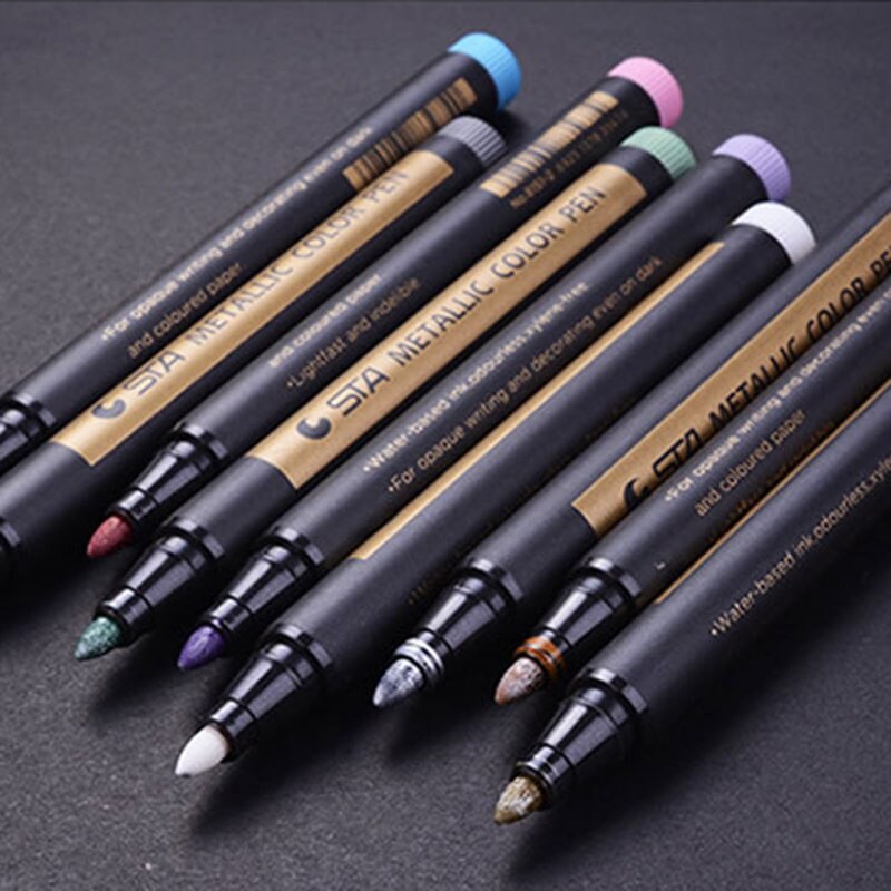 10 Color Waterproof Paint Marker Pens Metallic Col... – Grandado