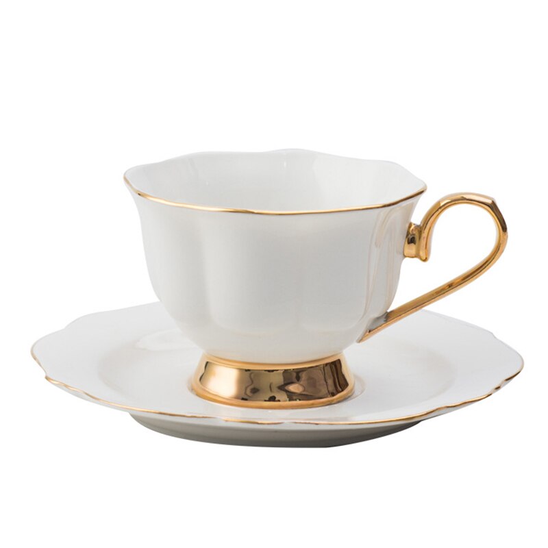 Hand-painted Golden Handle Tea Cup & Saucer se... – Grandado