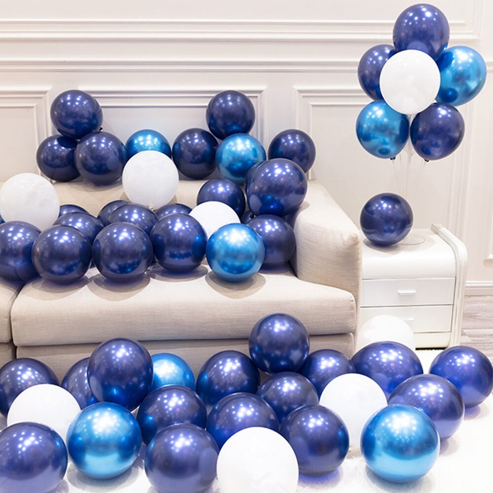 20pcs 12inch Luminous Blue Latex Balloons Metallic... – Grandado
