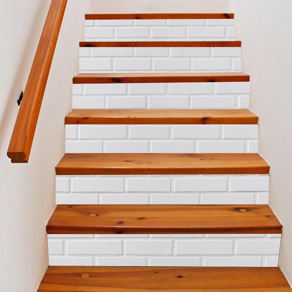 White Brick Texture Stairs Decal Wall Sticker for ... – Grandado