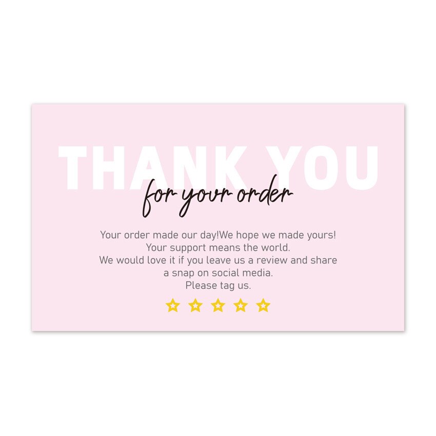 30pcs/pack Pink Thank You For Your Order Cards Sma... – Grandado
