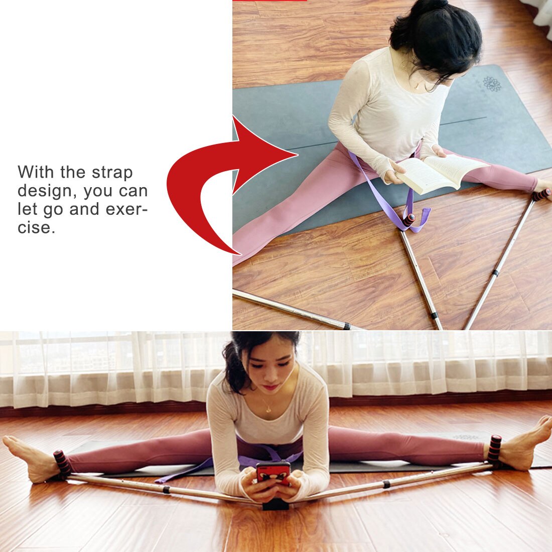 3 Bar Adjustable Leg Stretcher Split Leg extension... – Grandado