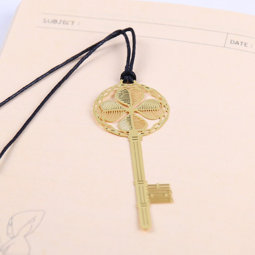 Cute Kawaii Gold Metal Bookmark Vintage Key Feathe... – Vicedeal