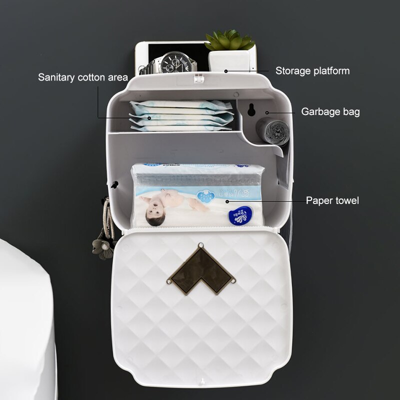 Portable Toilet Paper Holder Wall-mounted Paper Di... – Grandado
