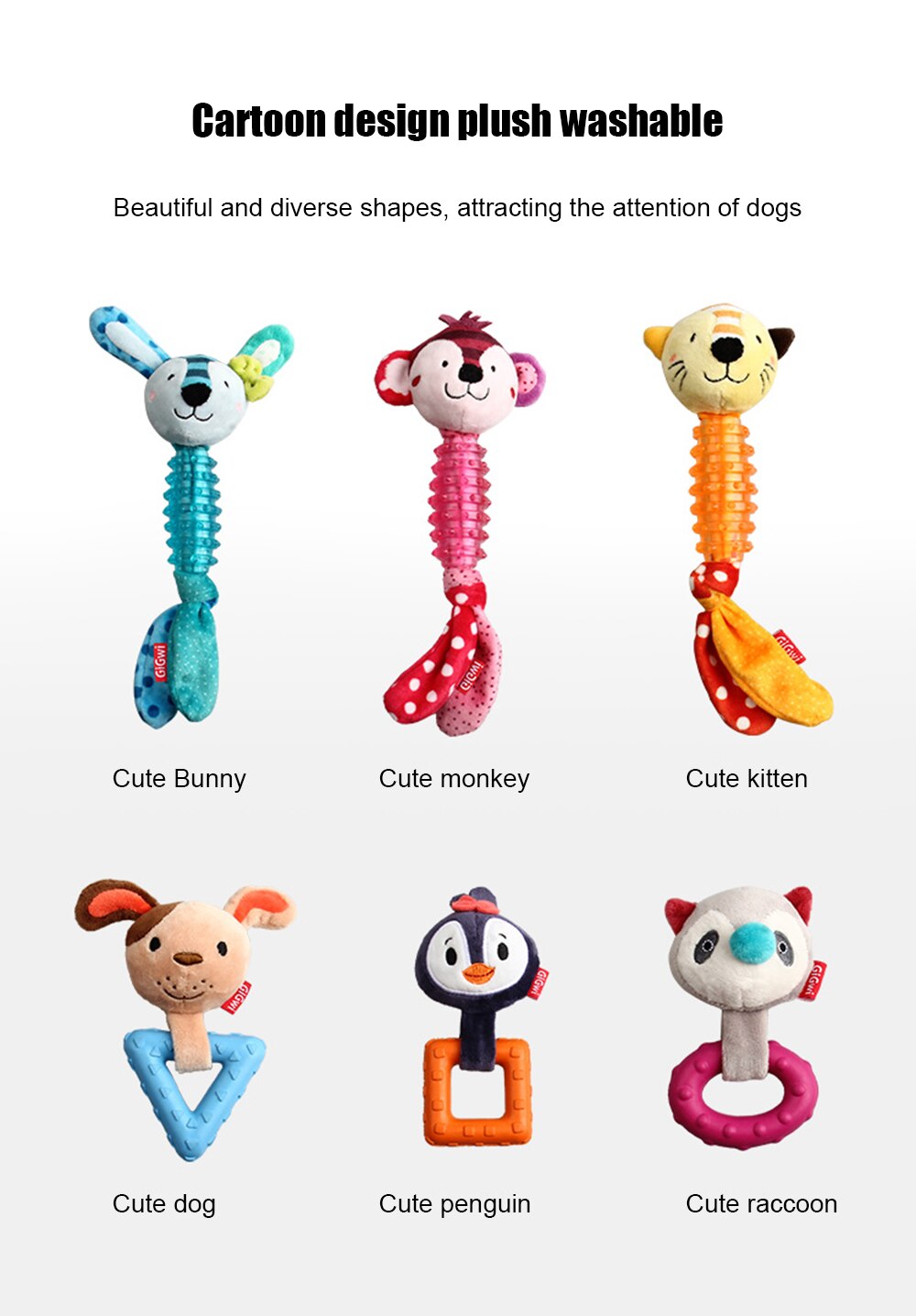 GIGWI Dog Toys Suppa Puppa Q Series Dog Teething B... – Grandado