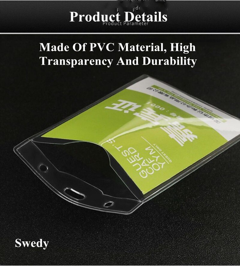 Plastic ID Badge Card Pocket Holder Clear PVC Pouc... – Grandado