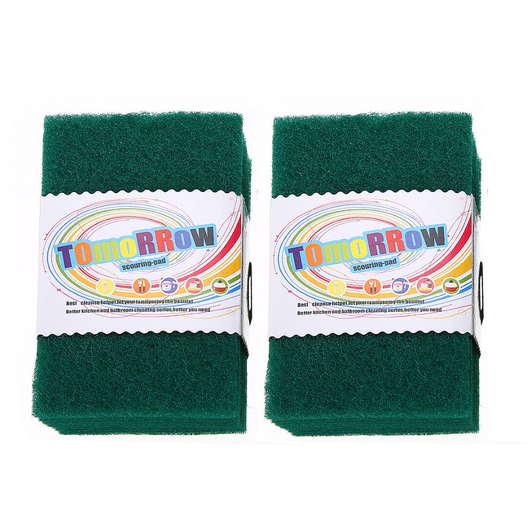 20pcs Green Sponge Scouring Pad Kitchen Bowl Dishw... – Grandado