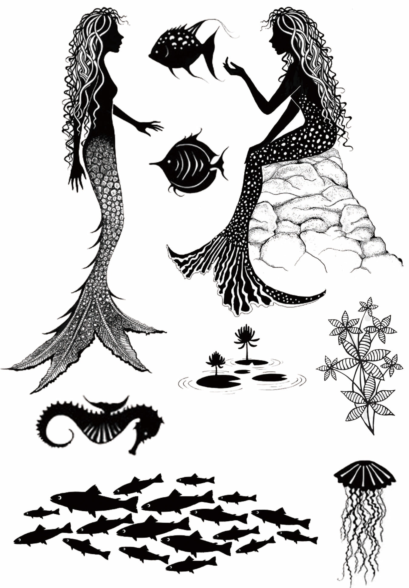 Mermaid fish jellyfish Transparent clear stamp for... – Vicedeal