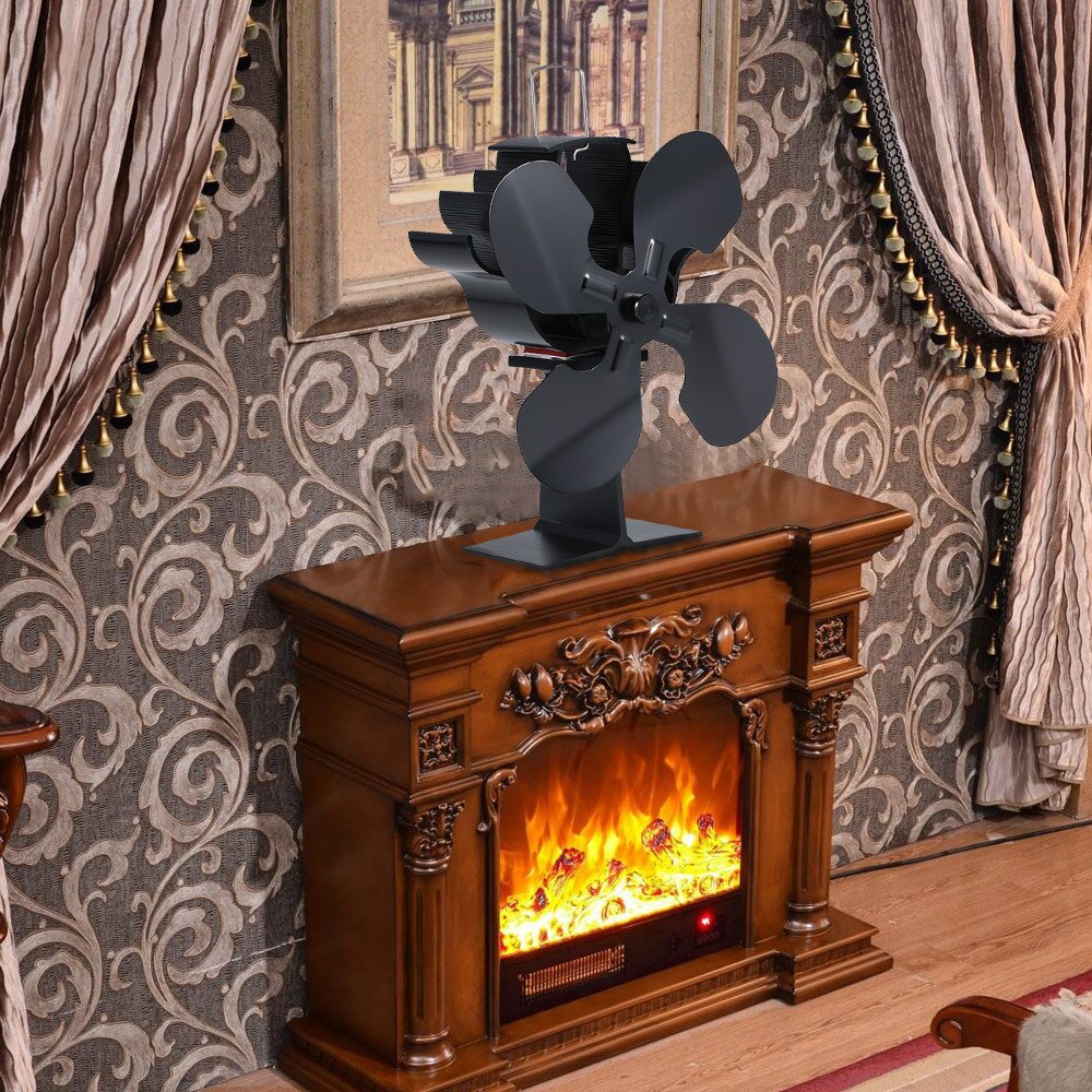 4 Blades Heat Powered Fireplace Fan for Wood Stove... – Grandado