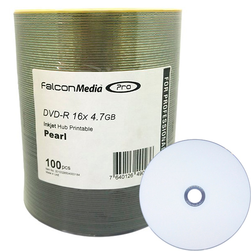 FALCON MEDIA PRO DVD-R 16X 4.7GB INKJET PRINTABLE ... – Grandado