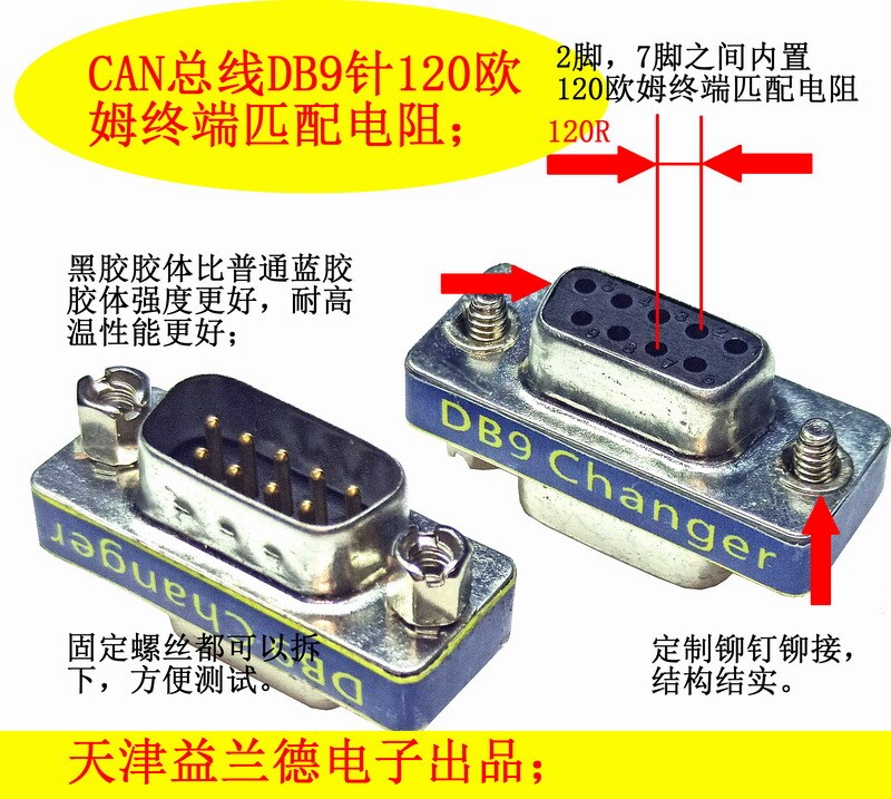 CAN Bus Termination Resistor - DB9 Changer 120Ohm ... – Grandado
