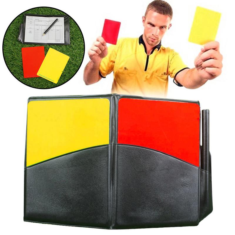 Soccer Referee Recording Red Yellow Cards Fluoresc... – Grandado