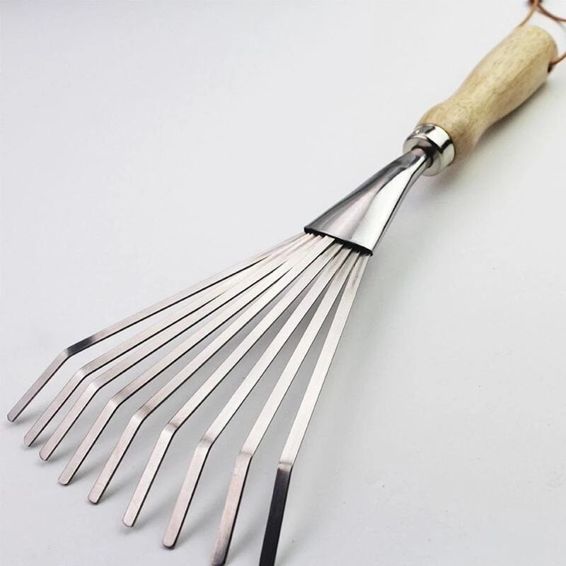 Garden Nine-tooth Rake Small Rake Flower Soil Rake... – Grandado