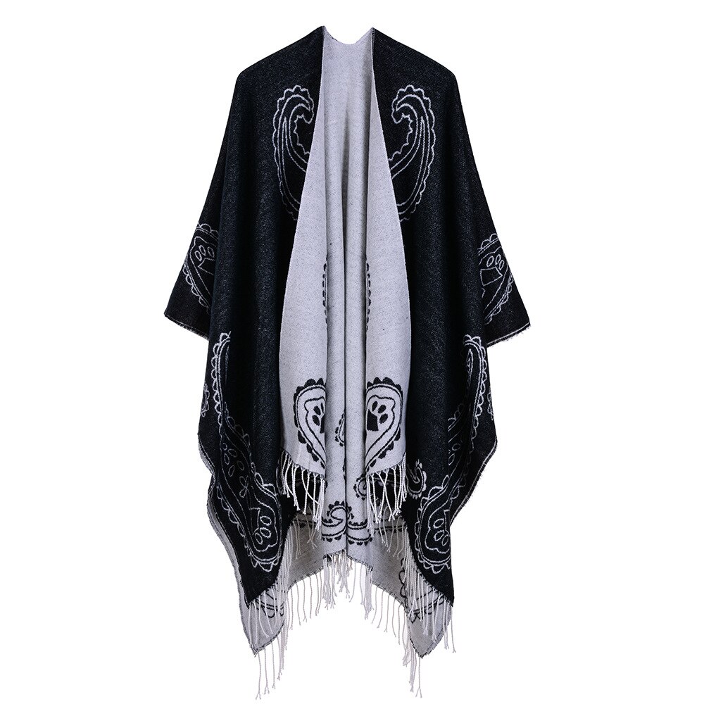 ISAROSE Indian Paisley Poncho Coats Ethnic Short C... – Grandado