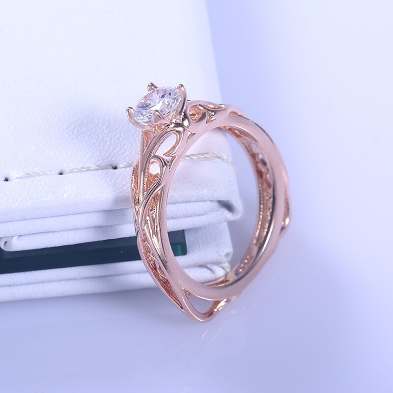 Huitan Cute Rose Gold Color Engagement Rings For W... – Grandado