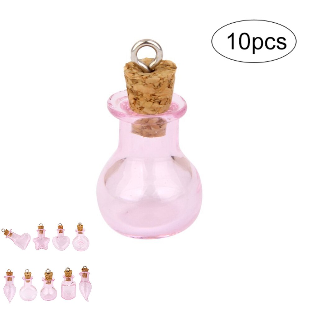 10Pcs Pink Mini Glass Bottle Jars Vials With Hangi... – Grandado