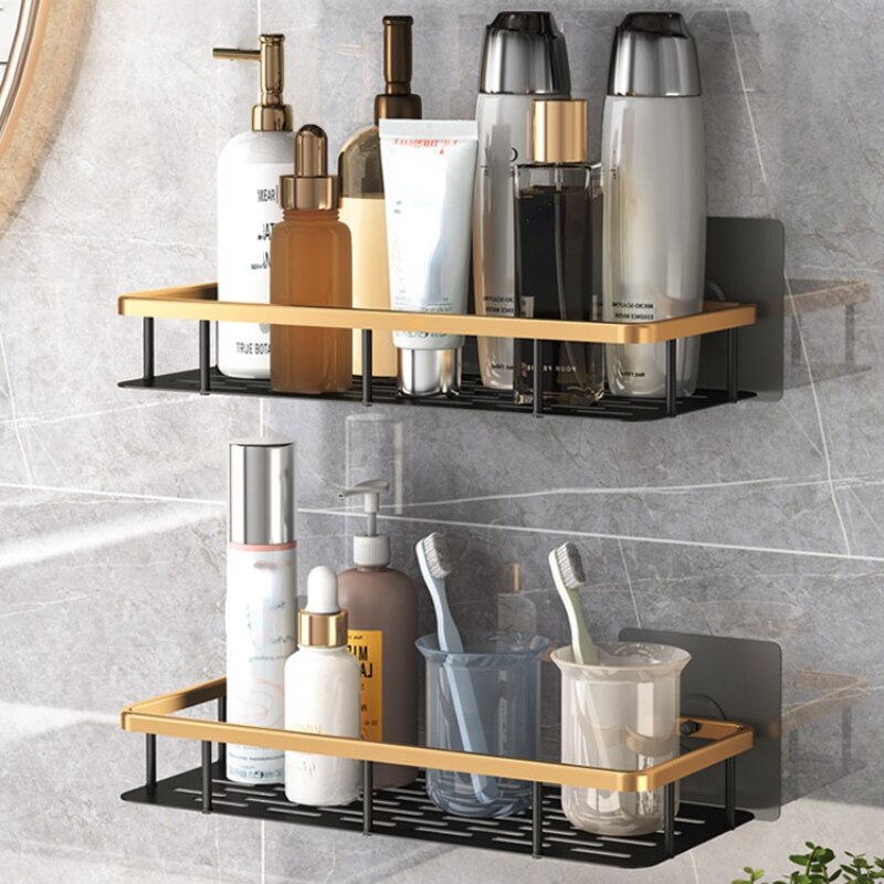 Bathroom Hanging Shelves No-drill Shampoo Holder S... – Grandado