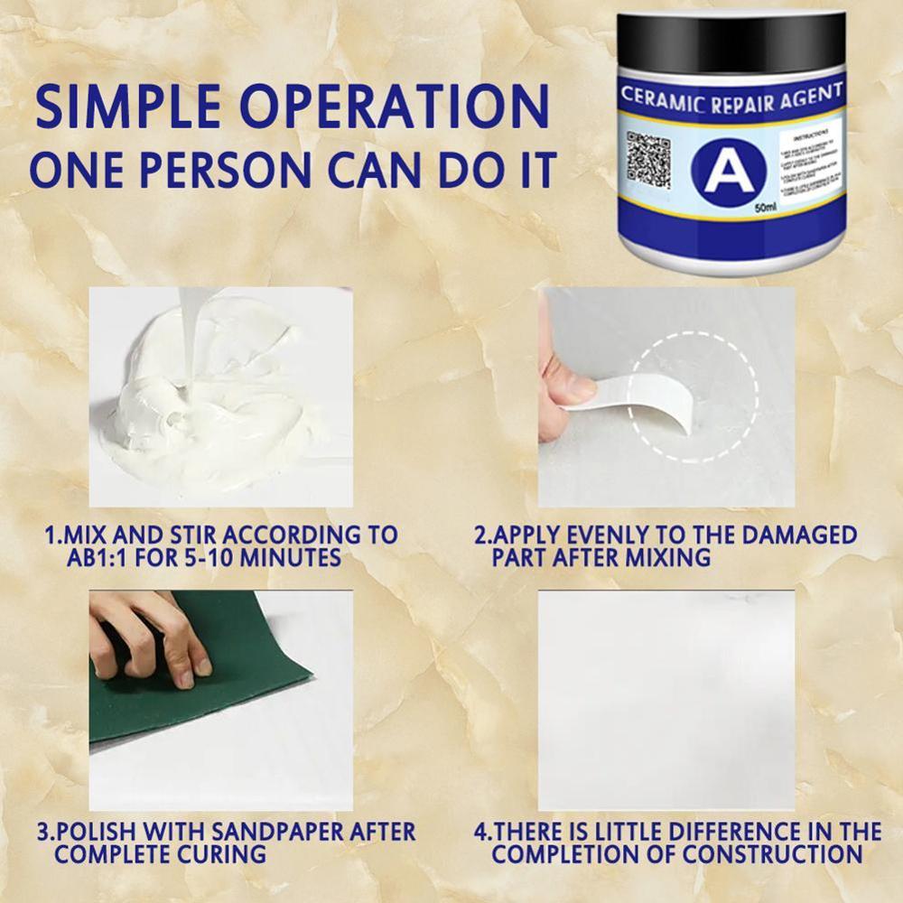 Porcelain white Tile Repair Agent Ceramic Paste Fl... – Grandado