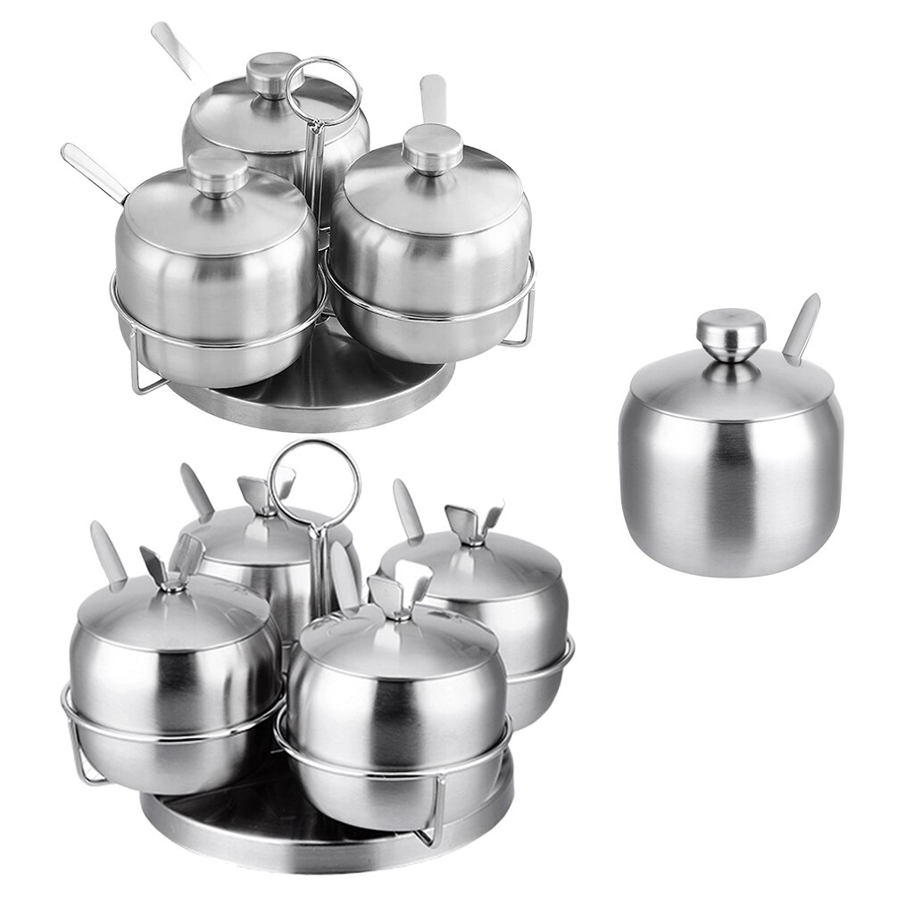 Stainless Steel Condiment Set Condiment Pots with ... – Grandado