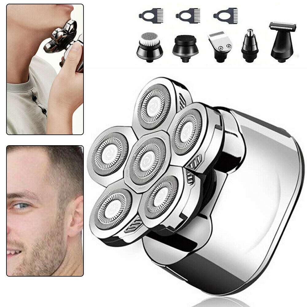 6-in-1 Electric Beard Shaver Smooth Skull Nose Ear... – Grandado