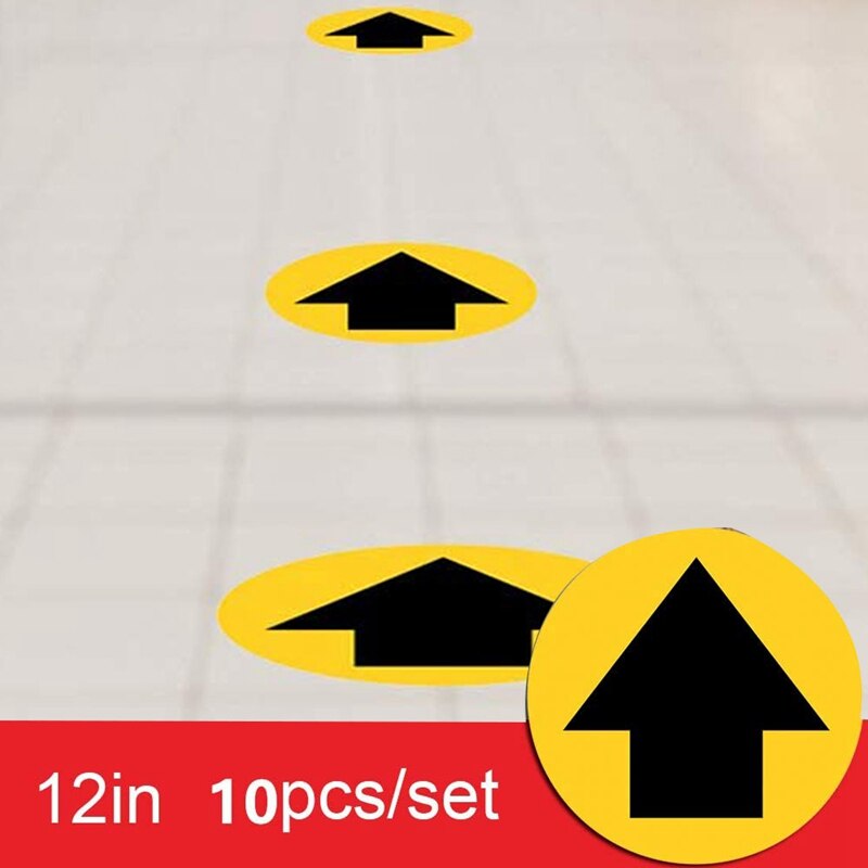 10 Pcs Social Distancing Indicator Sign Floor Grou Grandado