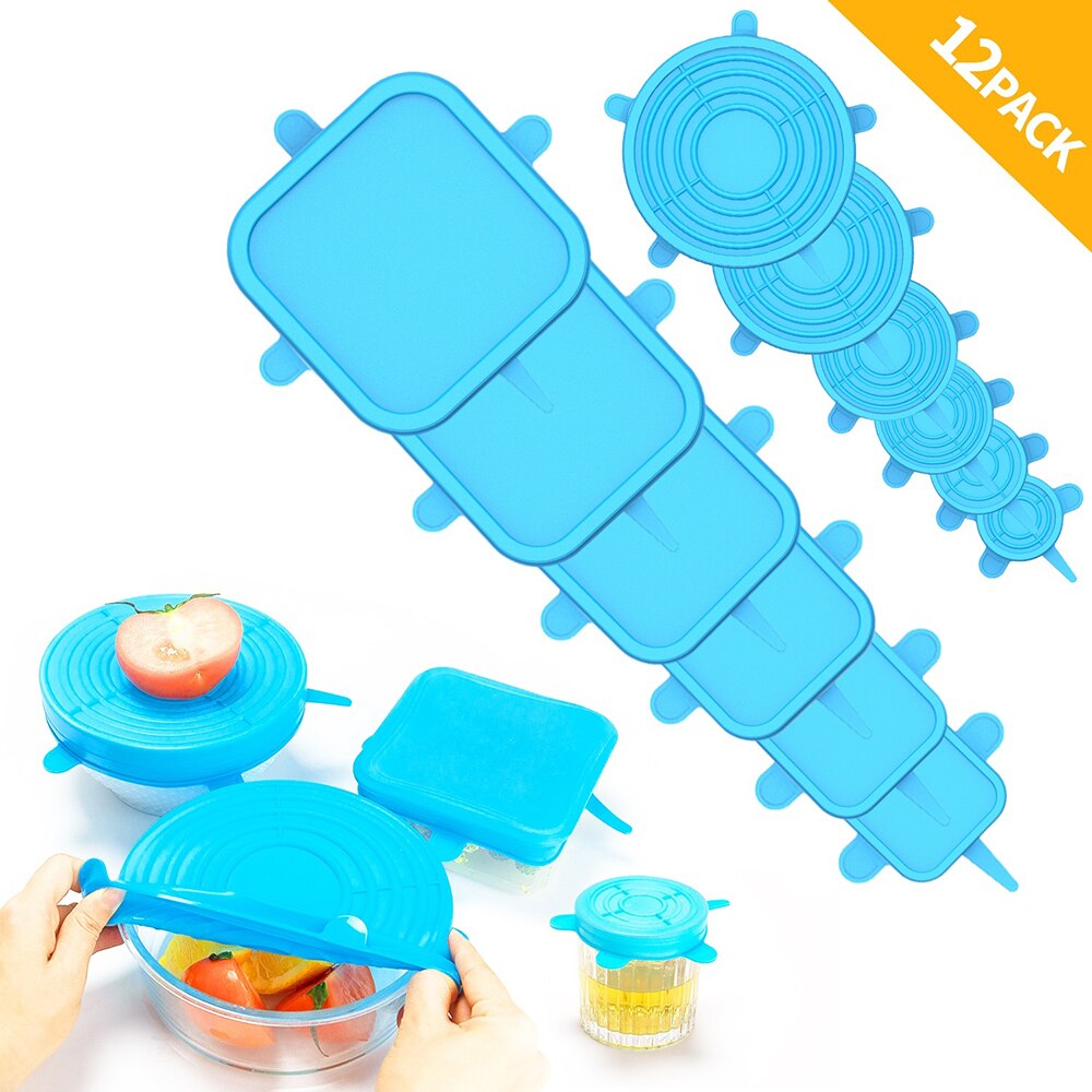 6/12pcs Reusable Silicone Lids Universal Food Cove... – Grandado