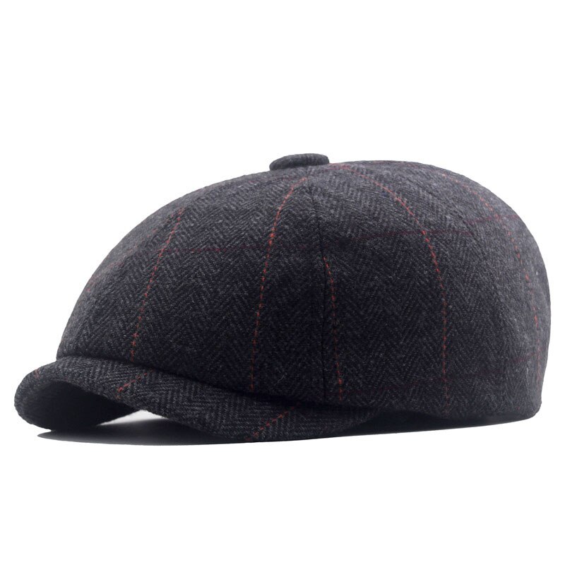 Middle Octagonal Hat Winter Newsboy Cap Men Britis... – Grandado