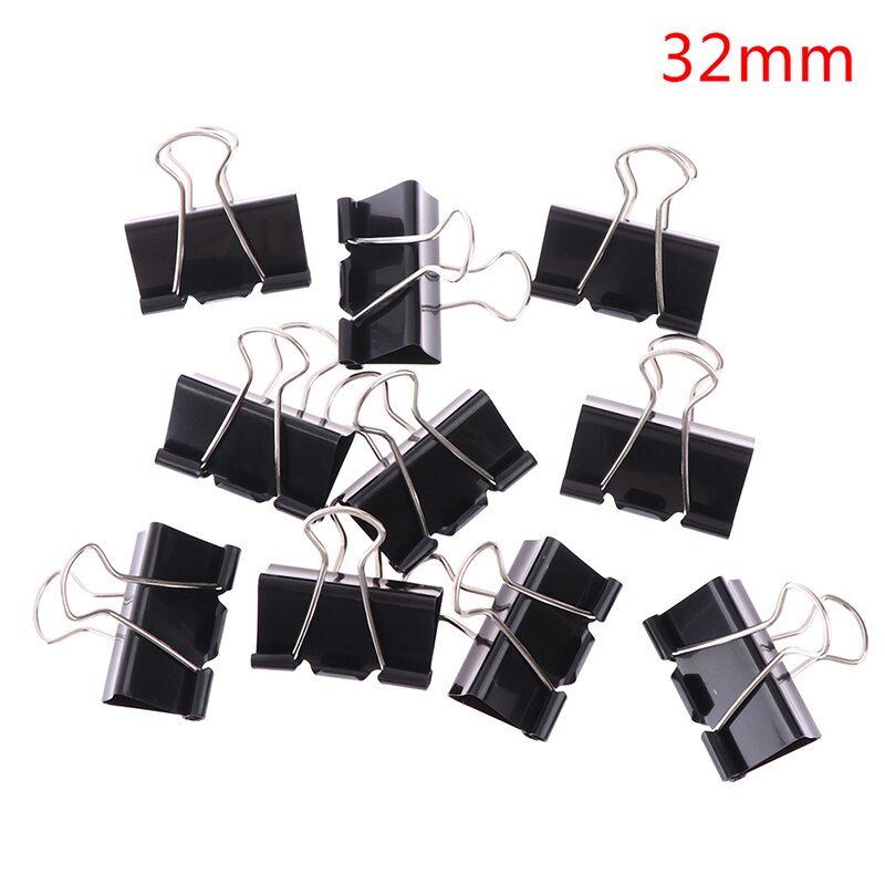 19mm/ 25mm/ 32mm 10pcs/lot Black Metal Binder Clip... – Vicedeal