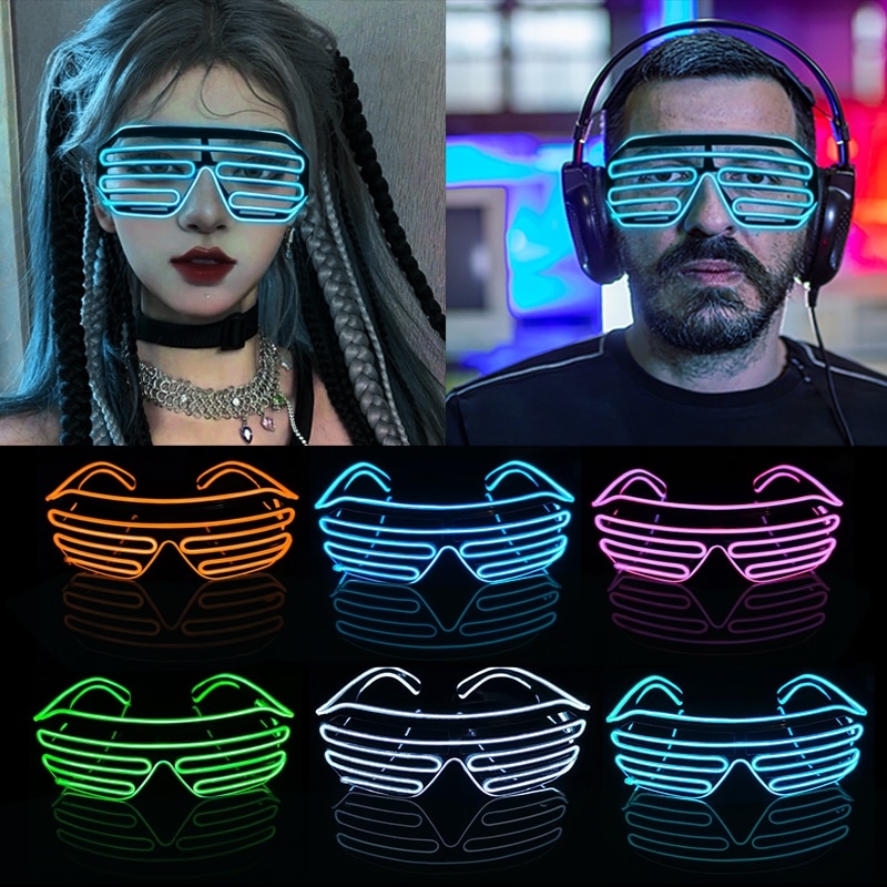 LED Luminous Glasses Neon EL Wire Blind Mode Flash... – Vicedeal