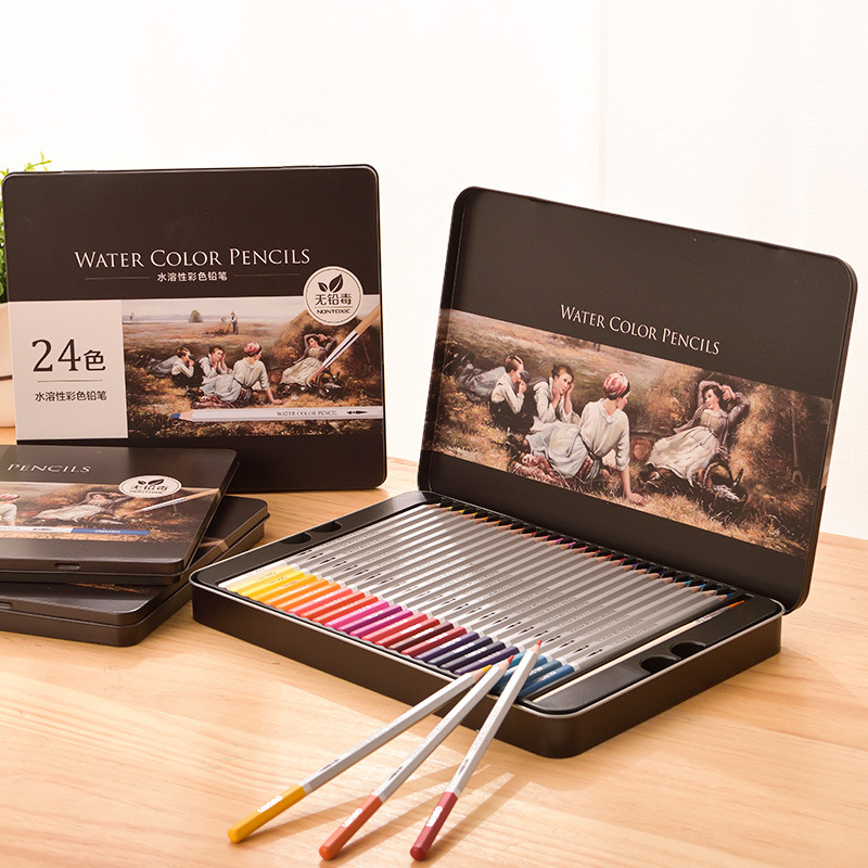 Water Soluble Colored Pencils Iron Box Color Lead ... – Vicedeal