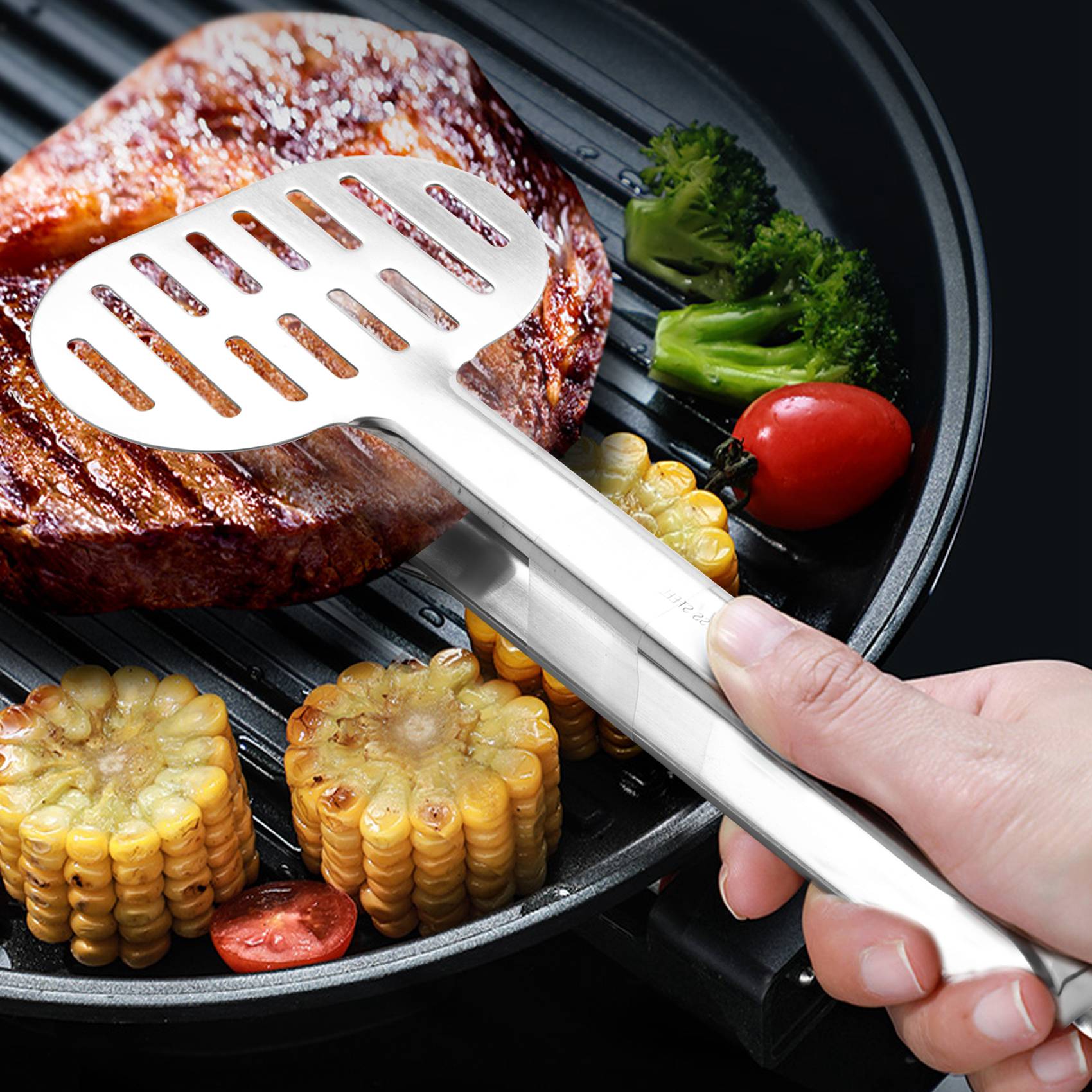 Stainless Steel Turner Tongs Kitchen Double Spatul... – Grandado