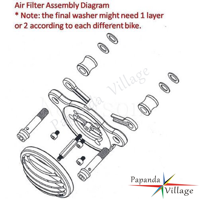 Papanda Motorcycle Sliver Aluminum Air Cleaner Int... – Grandado