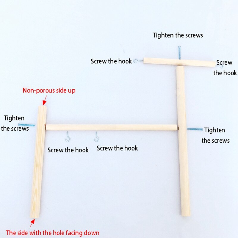 Wooden Bird Perch Stand Parrot Platform Playground Exercise Gym ...