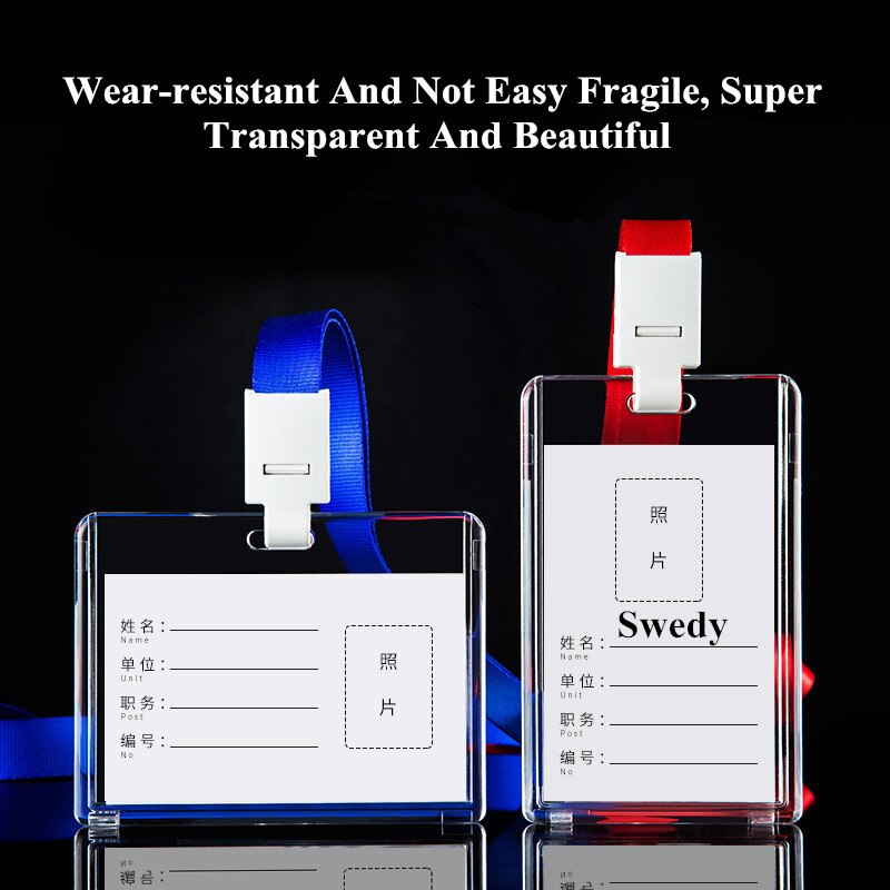 Acrylic ID Card Name Tag Badge Holder ID Card Hold... – Grandado